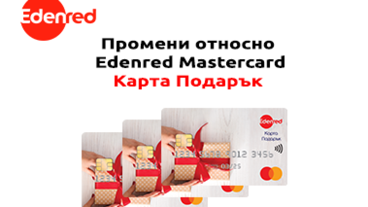 Edenred Mastercard Карта подарък
